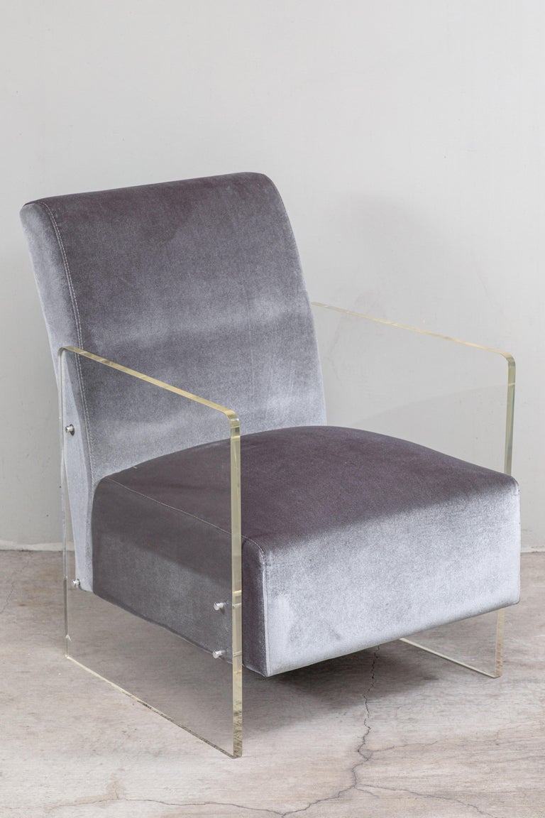 Pair of Lucite Club Chairs For Sale at 1stDibs