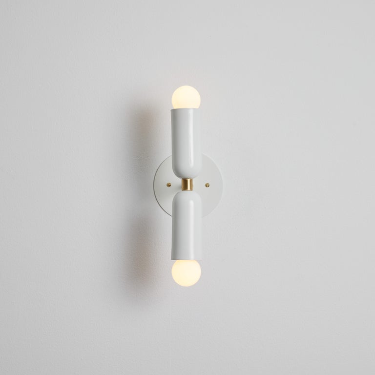 Pair of 'Lulu' Sconces in White and Brass by Alvaro Benitez For Sale at ...