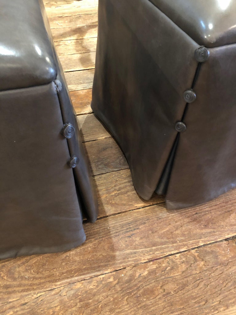 Pair of Luxurious J. Robert Scott Soft Lamb Skin Ottomans at 1stDibs
