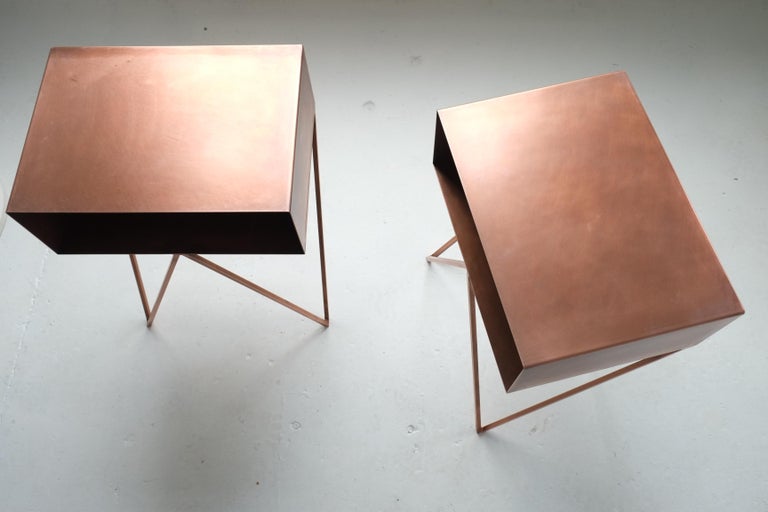 Pair of Luxury Oxidised Copper Robot Side Tables, End Tables ...