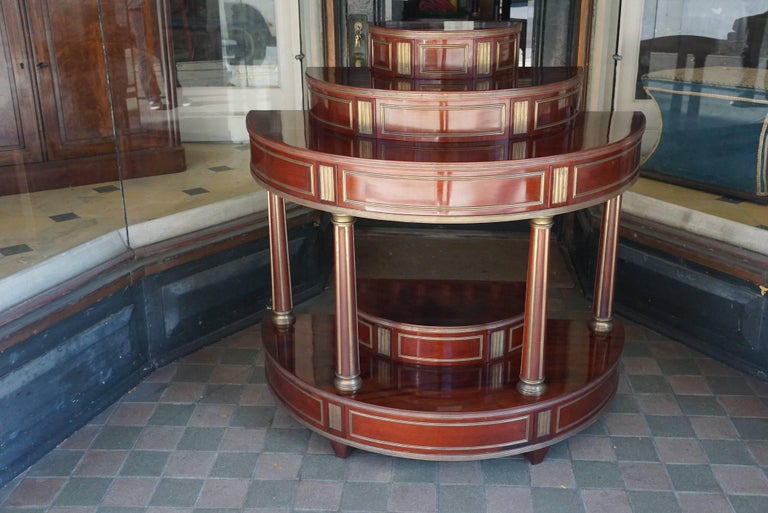 Pair of Mahogany and Brass Inlaid Russian Console Tables For Sale at ...