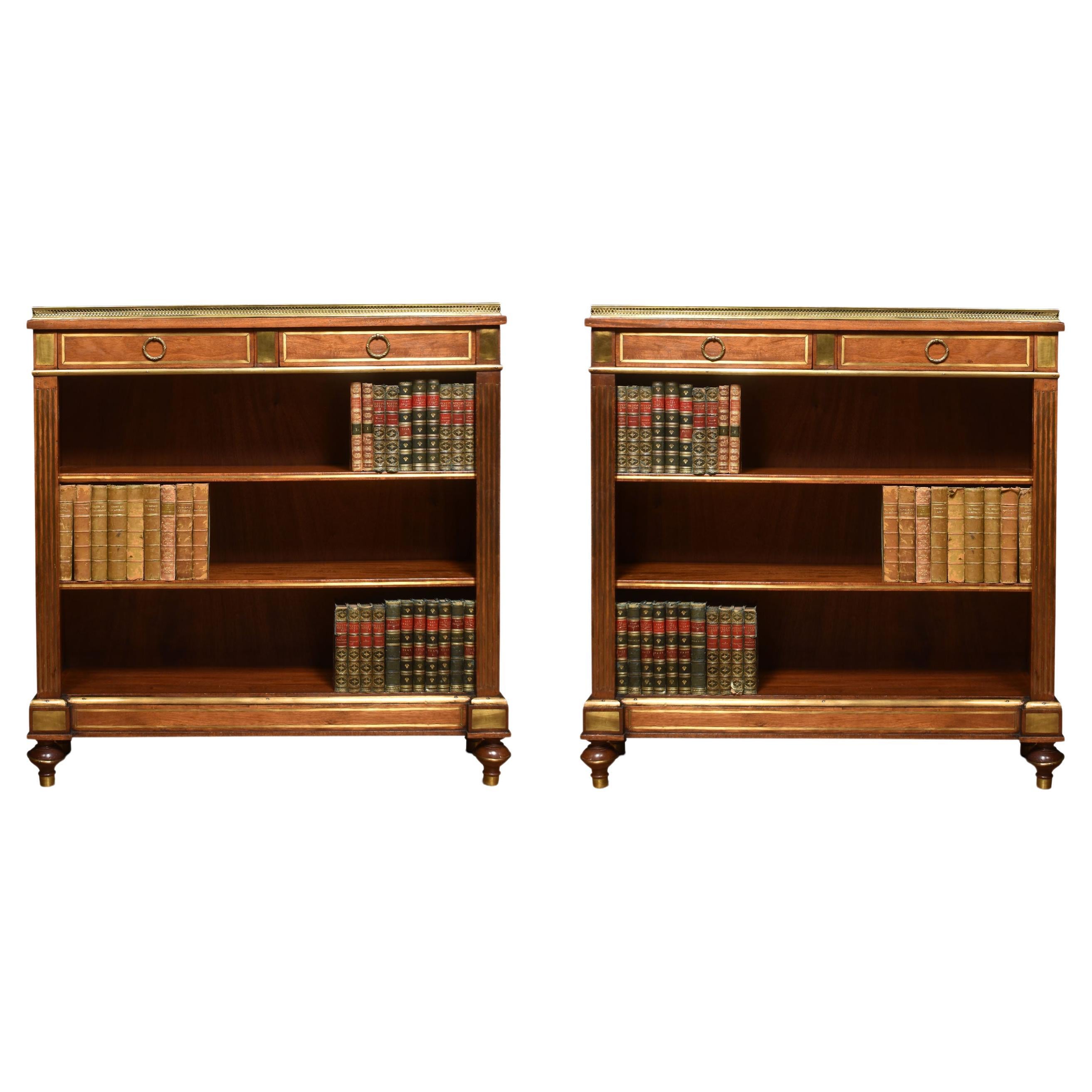 Pair of Rococo Revival Mahogany Bookcases For Sale at 1stDibs