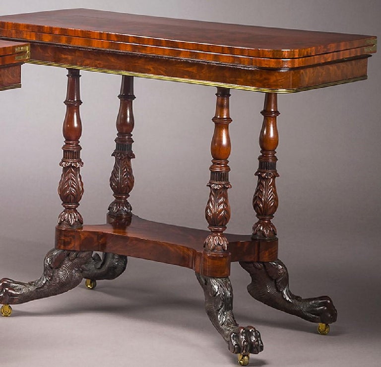 Pair of Mahogany Card Tables in the Neoclassical Taste For Sale at 1stDibs