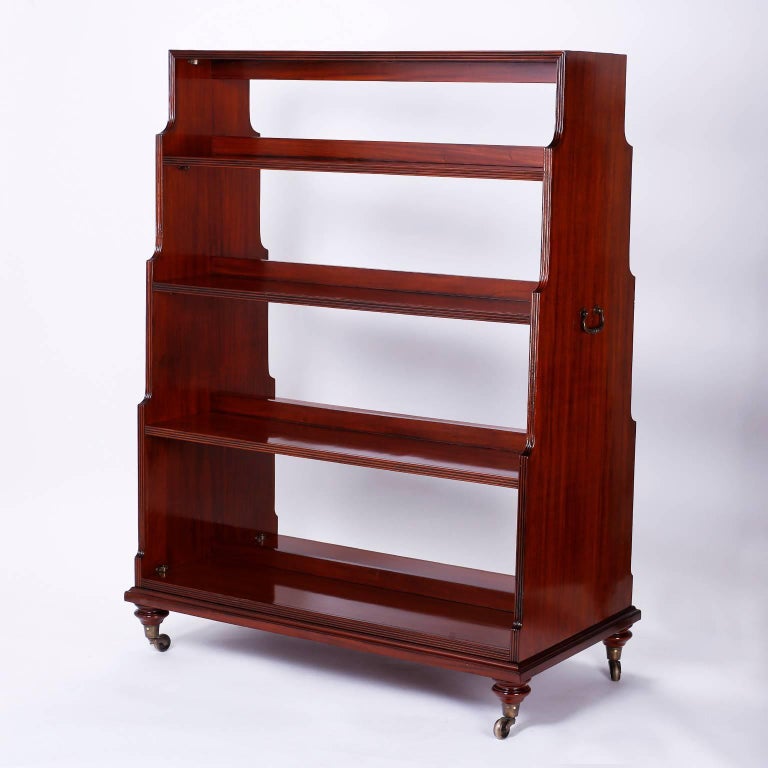 Pair of Mahogany Double-Sided Bookcases at 1stDibs