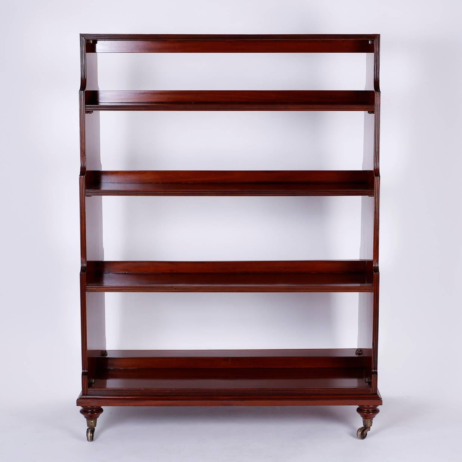 Pair of Mahogany Double-Sided Bookcases at 1stDibs | pair bookcases