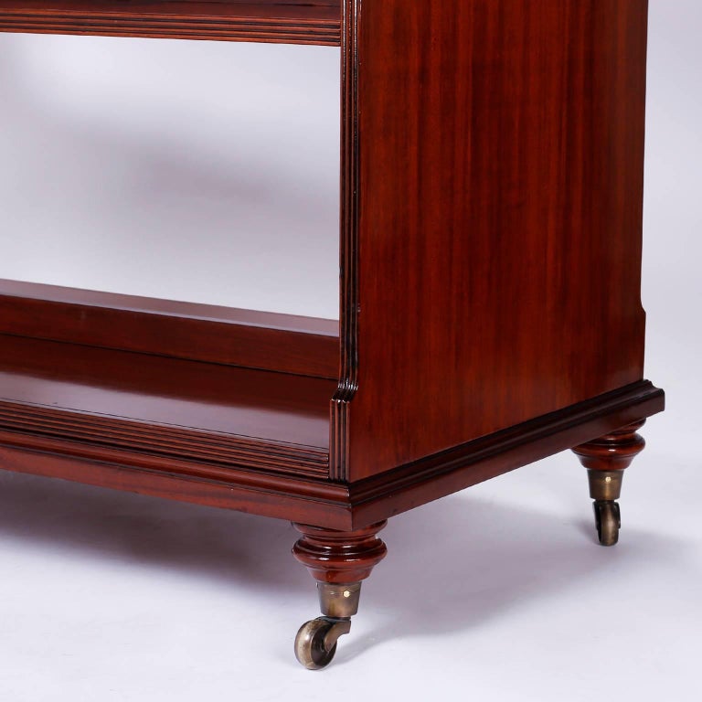 Pair of Mahogany Double-Sided Bookcases at 1stDibs
