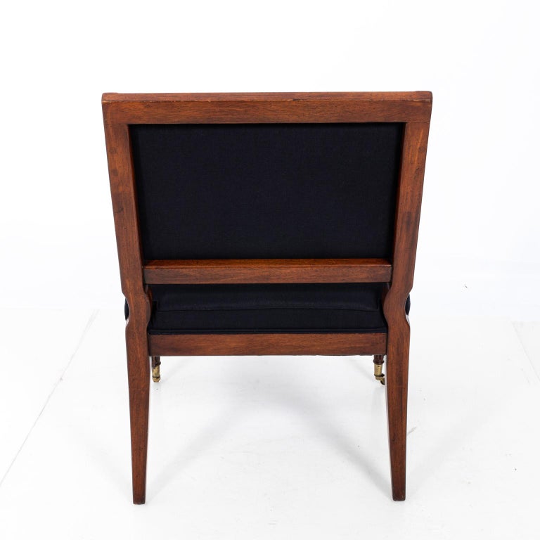 Pair of Mahogany Square Back Library Chairs at 1stDibs