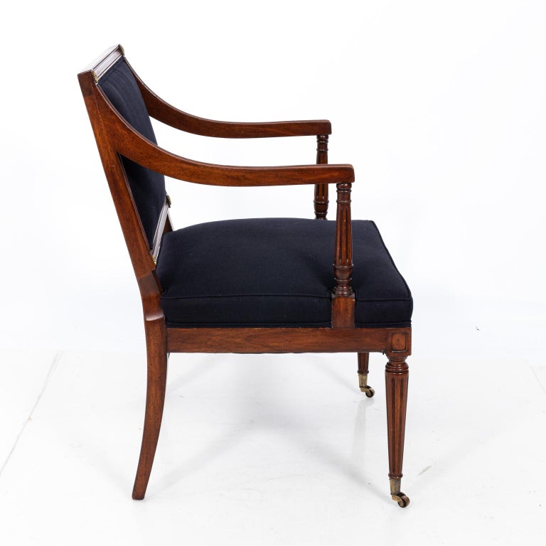 Pair of Mahogany Square Back Library Chairs at 1stDibs