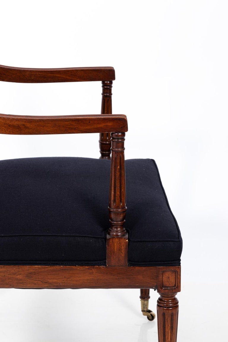 Pair of Mahogany Square Back Library Chairs at 1stDibs