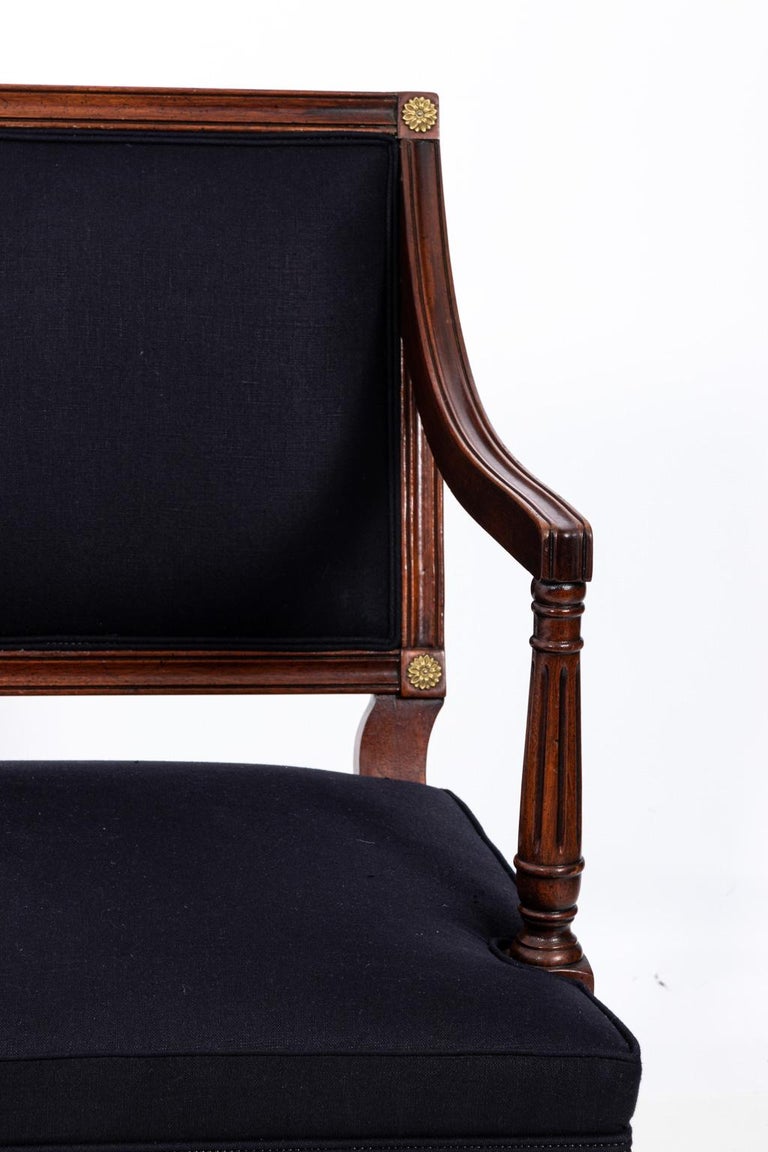 Pair of Mahogany Square Back Library Chairs at 1stDibs