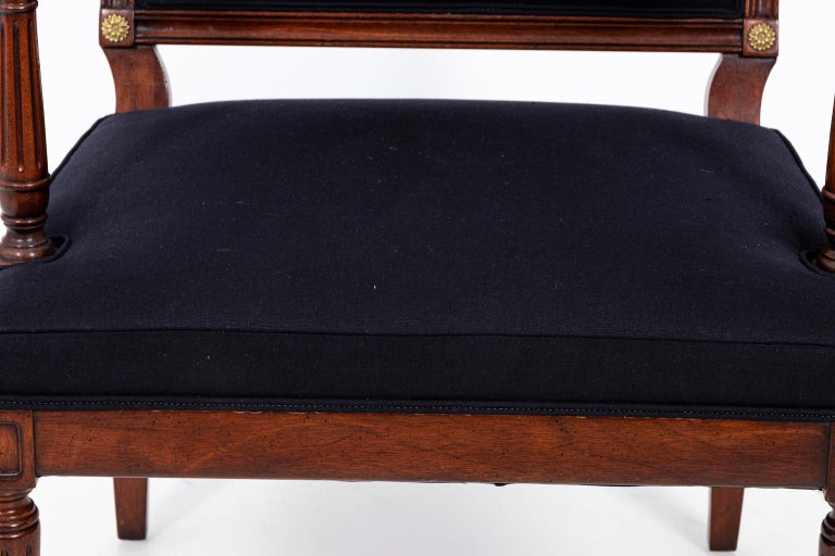 Pair of Mahogany Square Back Library Chairs at 1stDibs