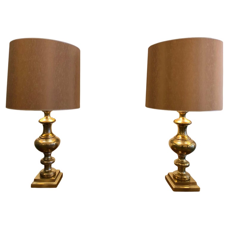 Pair of Maison Charles Style Bronze Table Lamps mid modern century For ...
