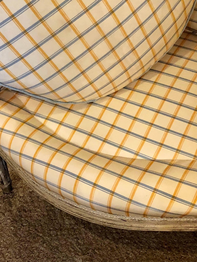 Pair of Maison Jansen Louis XVI Style Bergere Chairs in Burberry ...