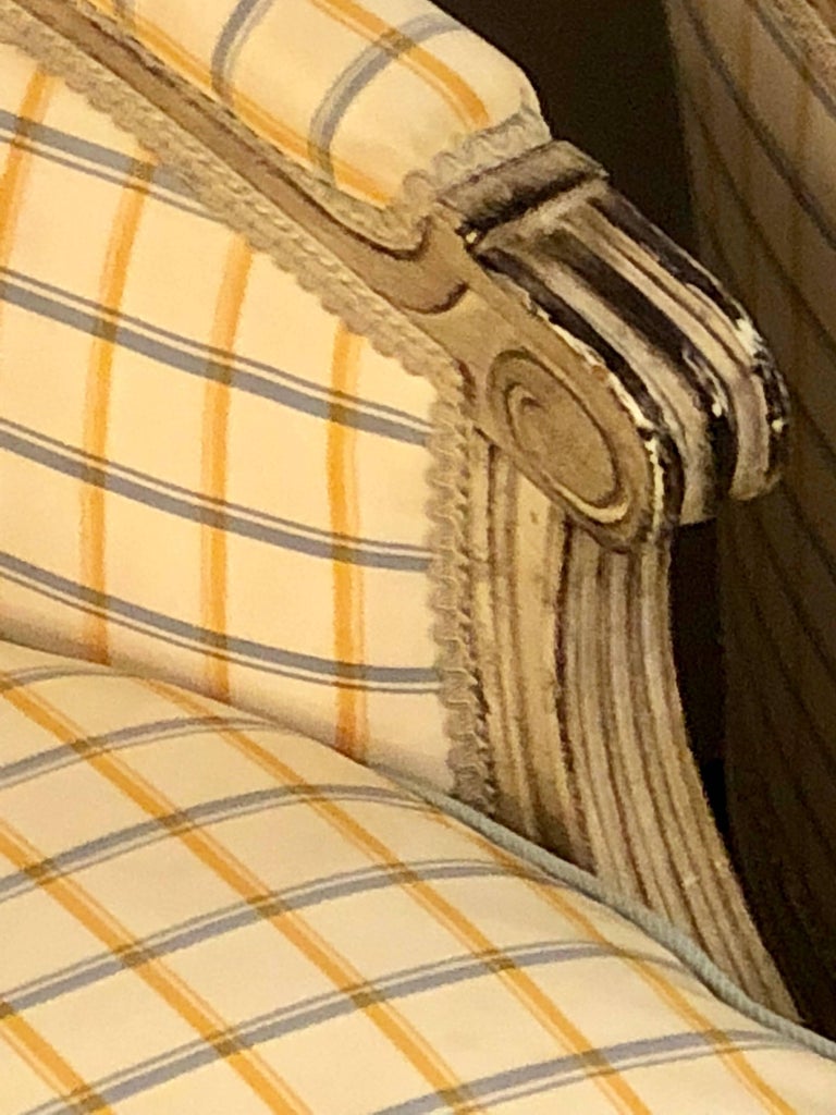 Pair of Maison Jansen Louis XVI Style Bergere Chairs in Burberry ...