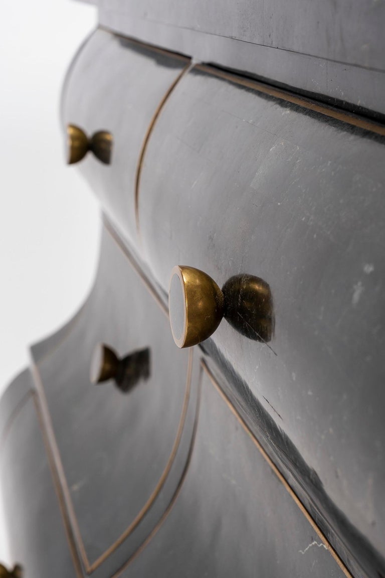 Pair of Maitland Smith Black Tessellated Bombay Chests at 1stDibs