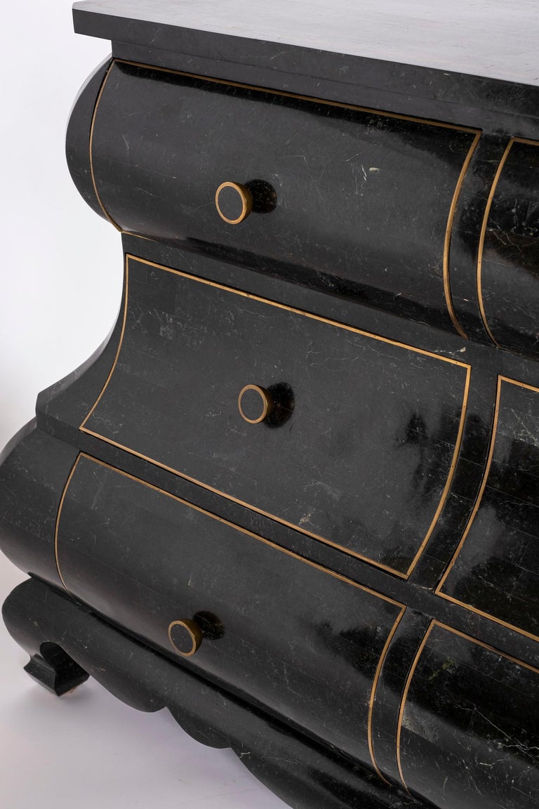 Pair of Maitland Smith Black Tessellated Bombay Chests at 1stDibs