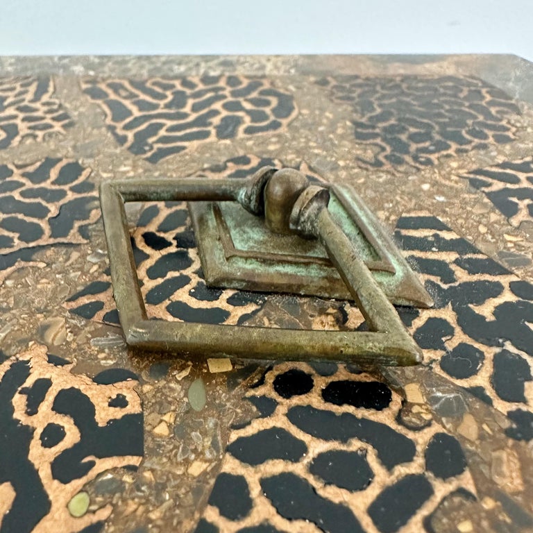 Pair of Maitland Smith Marble Lidded Boxes For Sale at 1stDibs