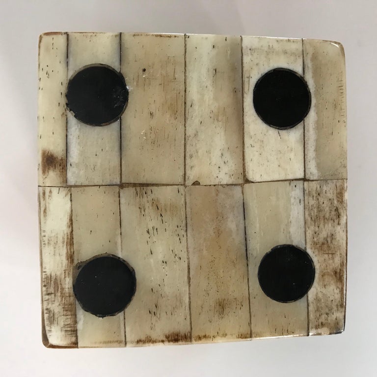 Pair of Maitland-Smith Tessellated Camel Bone Dice Boxes at 1stDibs