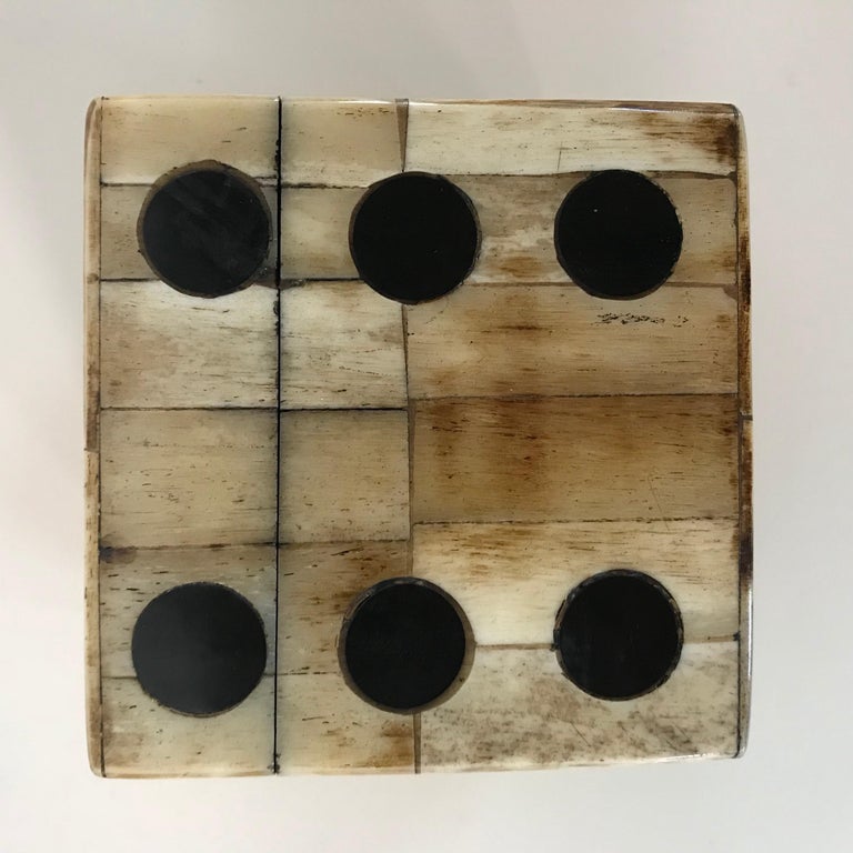 Pair of Maitland-Smith Tessellated Camel Bone Dice Boxes at 1stDibs