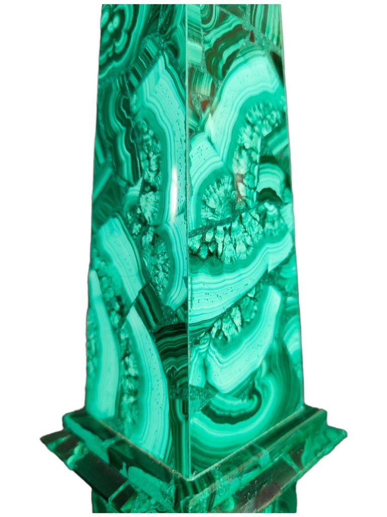 Pair of Malachite Obeliks Decorative Russian Malachite 20th Century For ...
