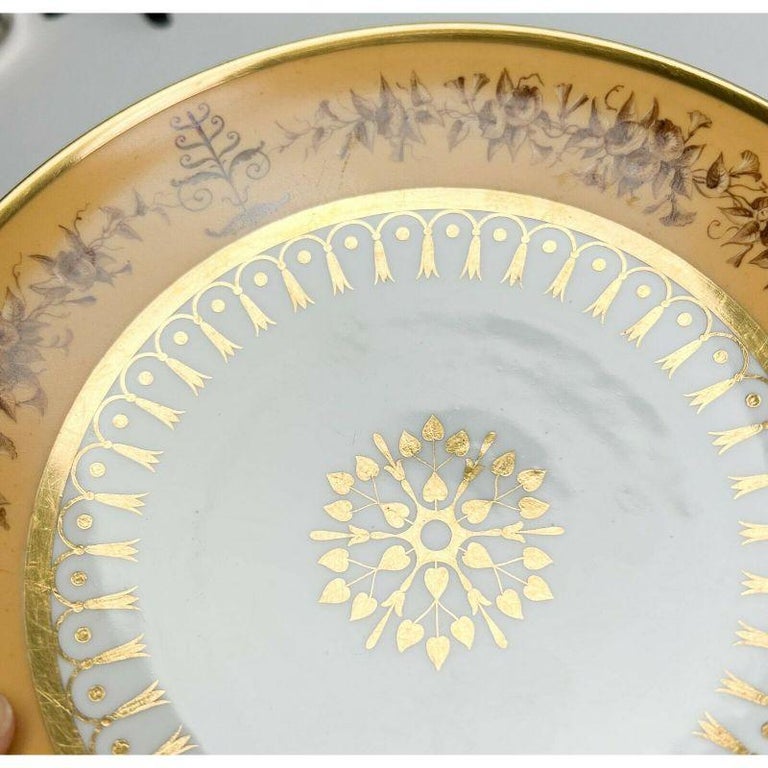 Pair of Manufacture de Sevres Gilt Porcelain Compotes Nankin Yellow ...