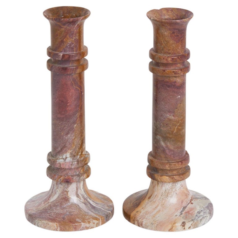 Pair of Marbel Candlesticks For Sale at 1stDibs