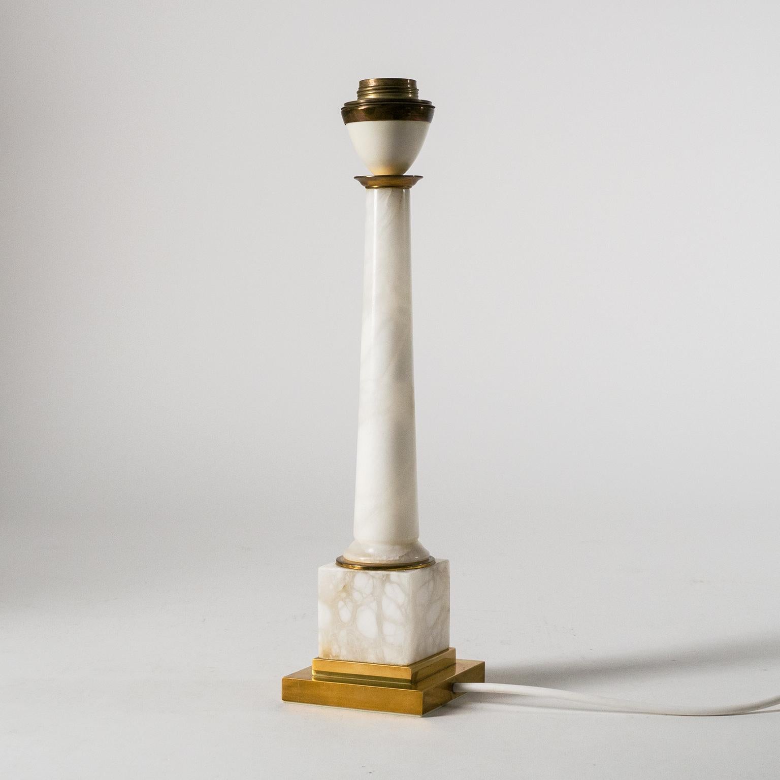 Pair of Marble Column Table Lamps, circa 1970 at 1stDibs