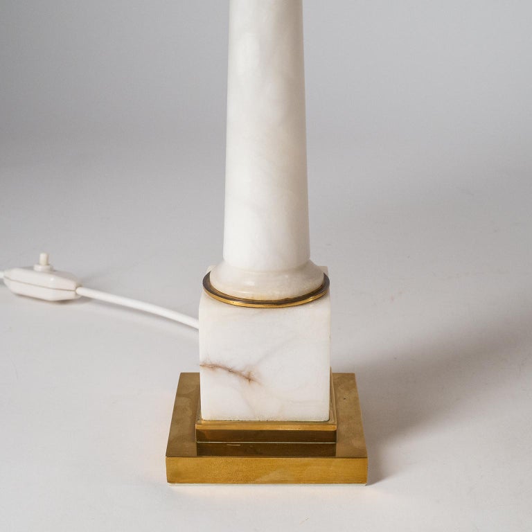 Pair of Marble Column Table Lamps, circa 1970 at 1stDibs