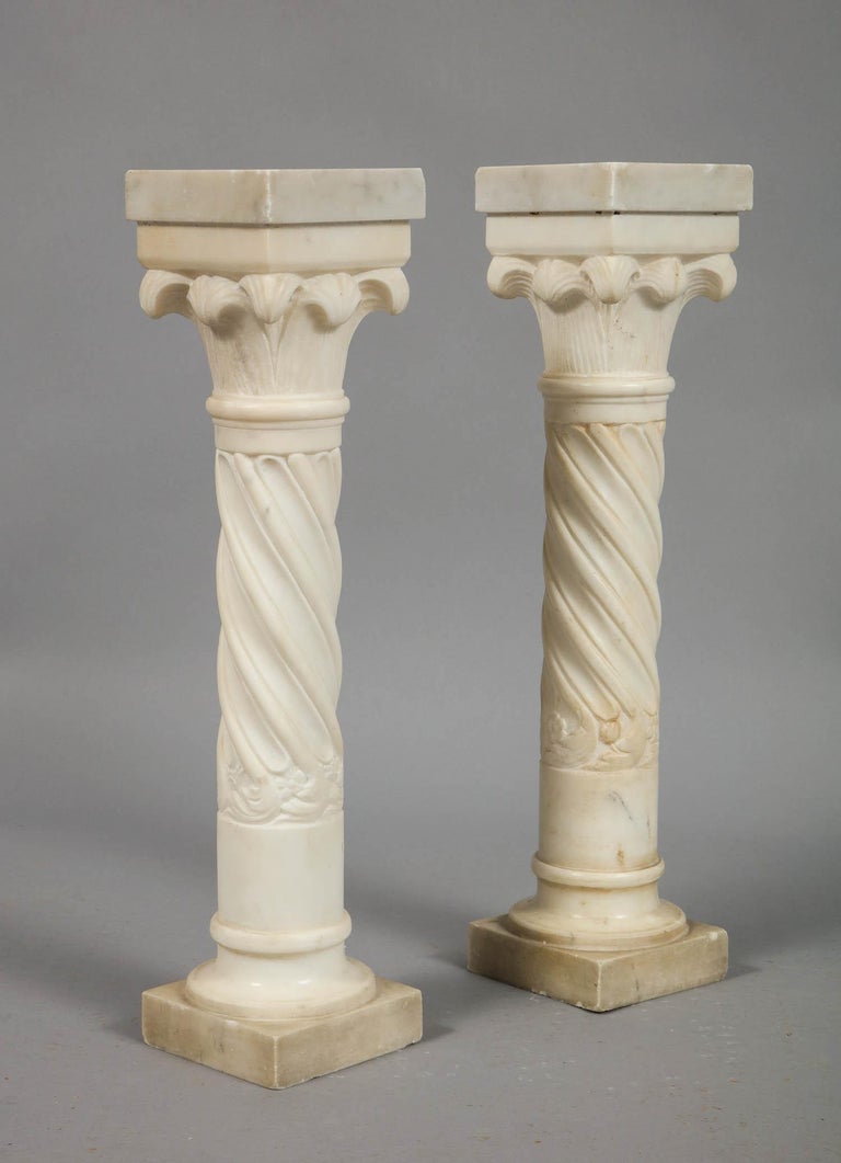 Pair of Marble Columns For Sale at 1stDibs