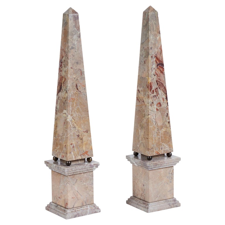 Pair of Marble Obelisks For Sale at 1stDibs
