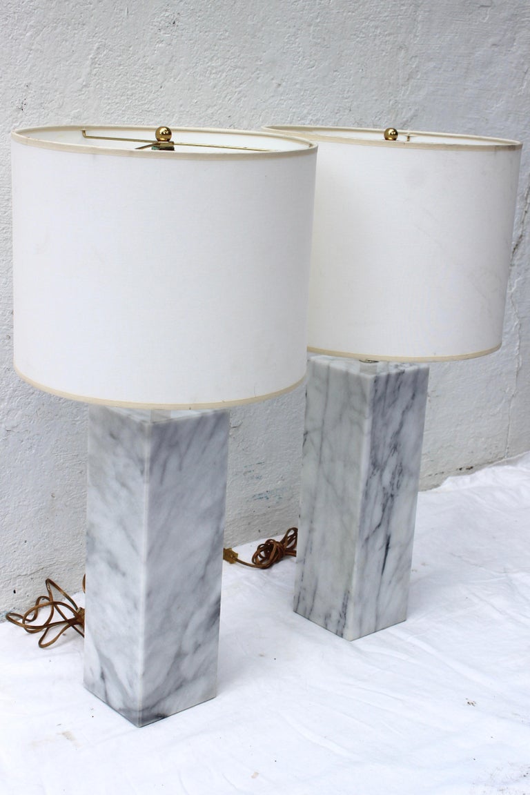 Pair of Marble Table Lamps at 1stDibs