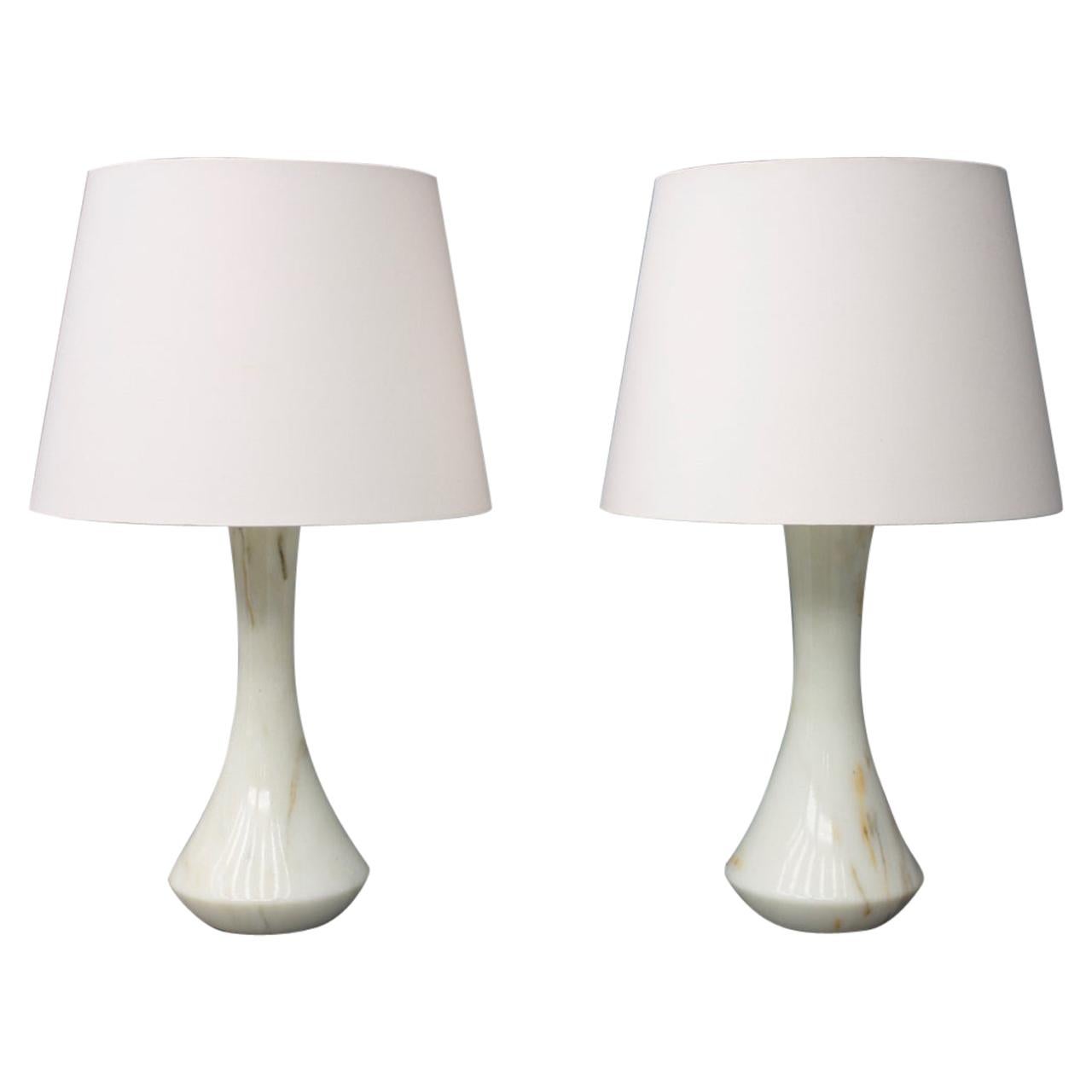 Unique Pair of Marble Table Lamps at 1stDibs