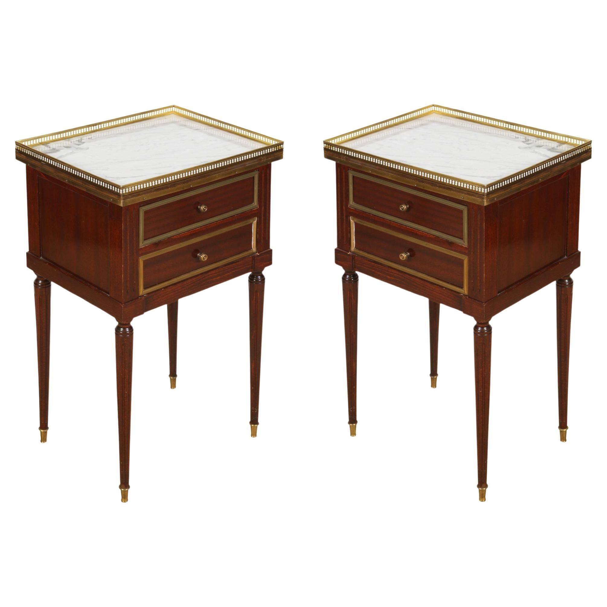 Pair of 1900 Metal and Marble Night Stands at 1stDibs
