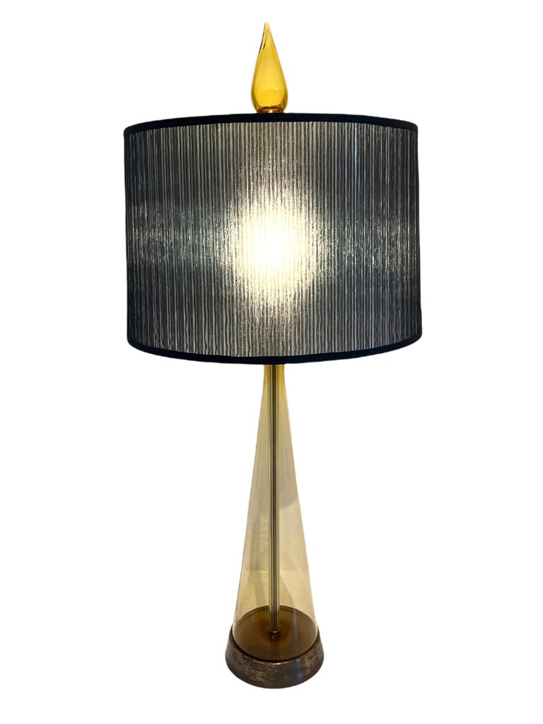 Pair of Marbro Art Glass Lamps For Sale at 1stDibs