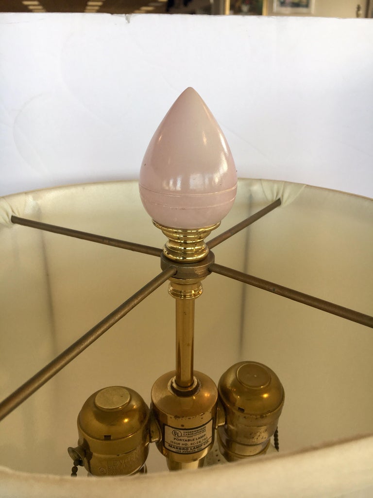 Pair of Marbro Signed Hollywood Regency 1955 Pink Alabaster Table Lamps ...