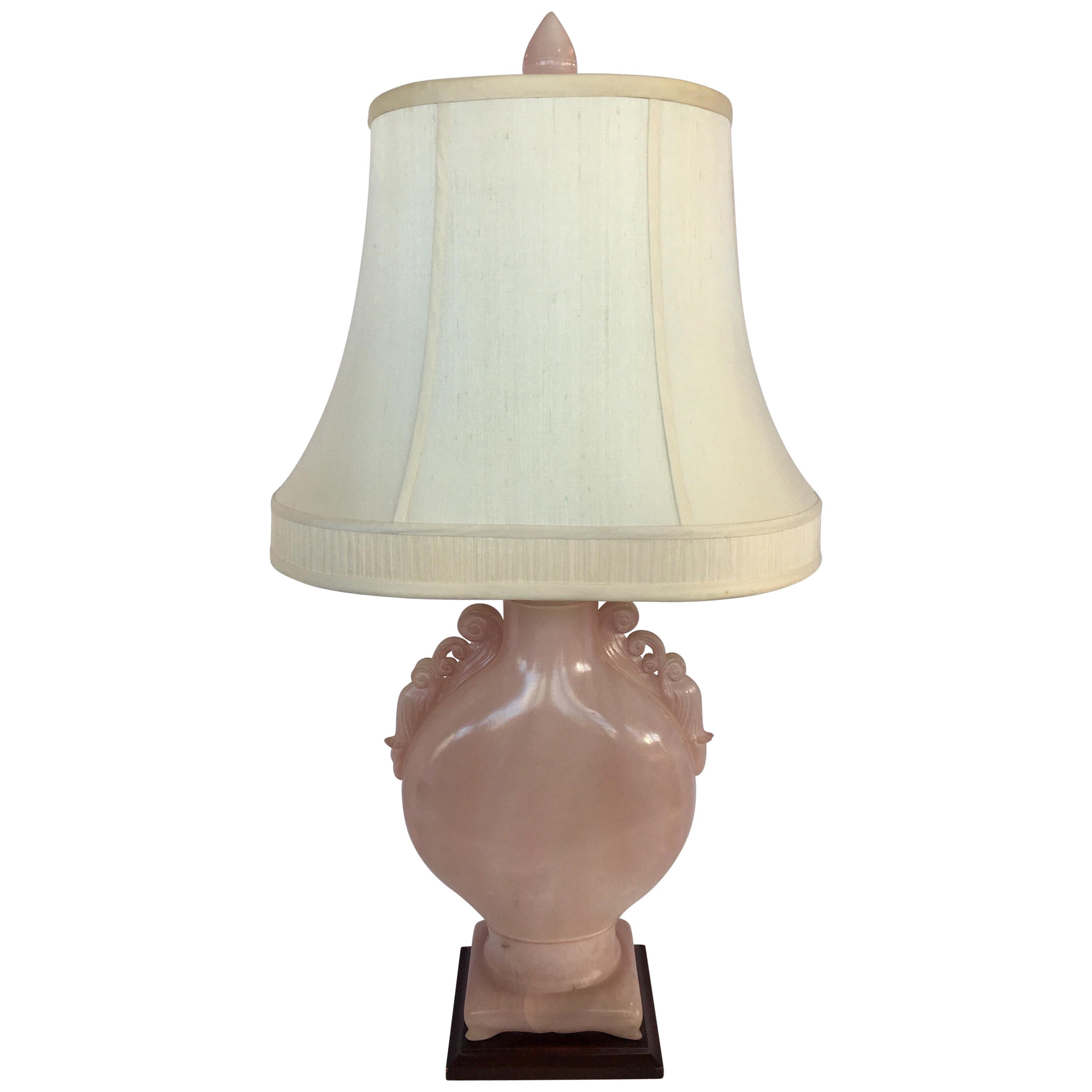 Pair of Marbro Signed Hollywood Regency 1955 Pink Alabaster Table Lamps ...