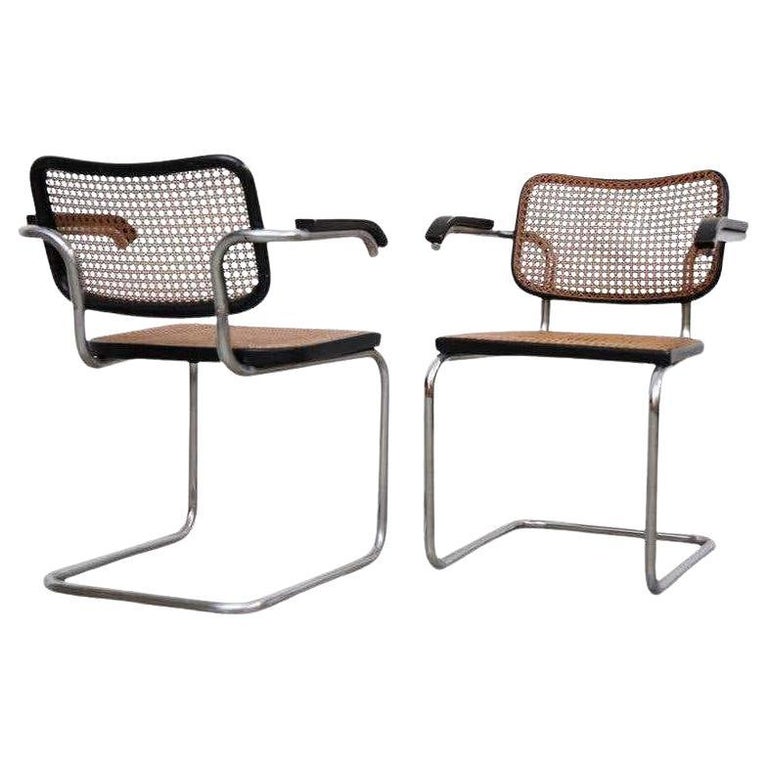 Pair of Marcel Breuer B64 Design Cesca Chairs by Gavina, circa 1960 For ...