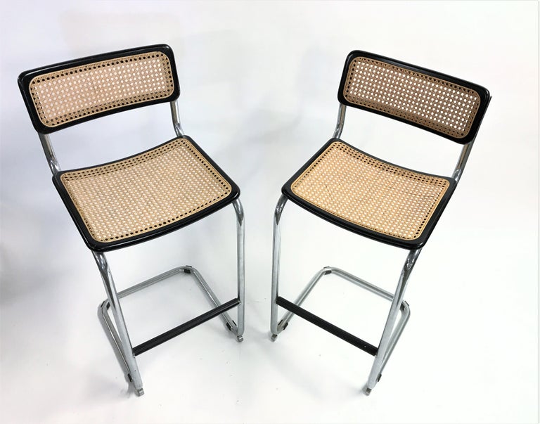 Pair of Marcel Breuer Bar Stools, 1970s at 1stDibs