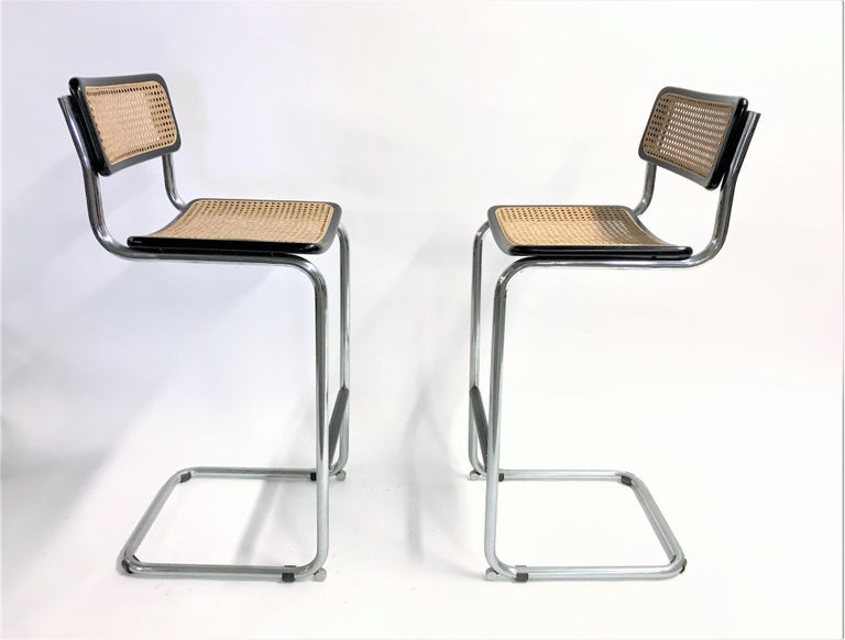 Pair of Marcel Breuer Bar Stools, 1970s at 1stDibs