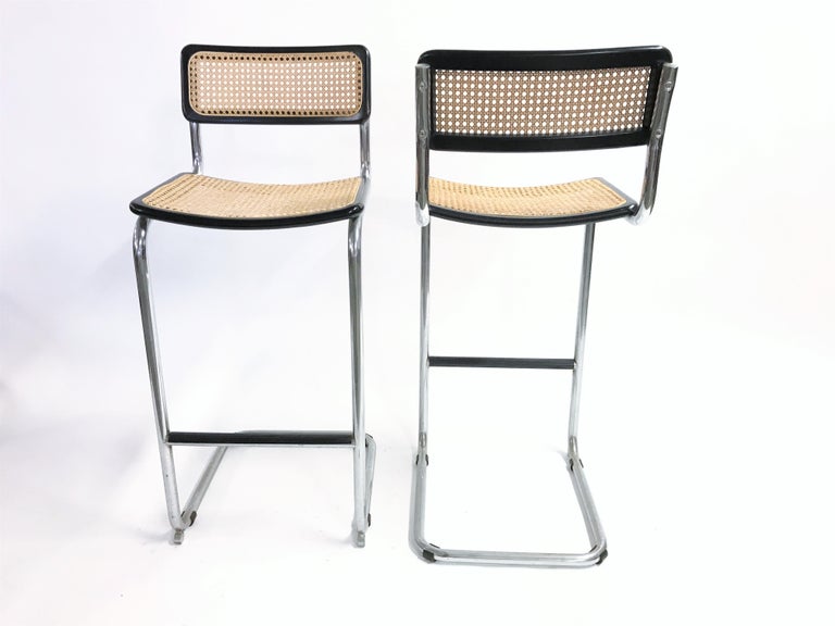 Pair of Marcel Breuer Bar Stools, 1970s at 1stDibs