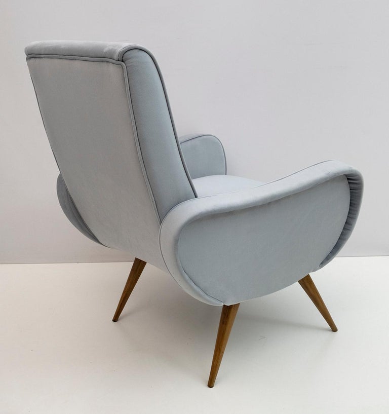 Marco Zanuso Mid-Century Modern Velvet Armchair "Lady", 1950s For Sale ...