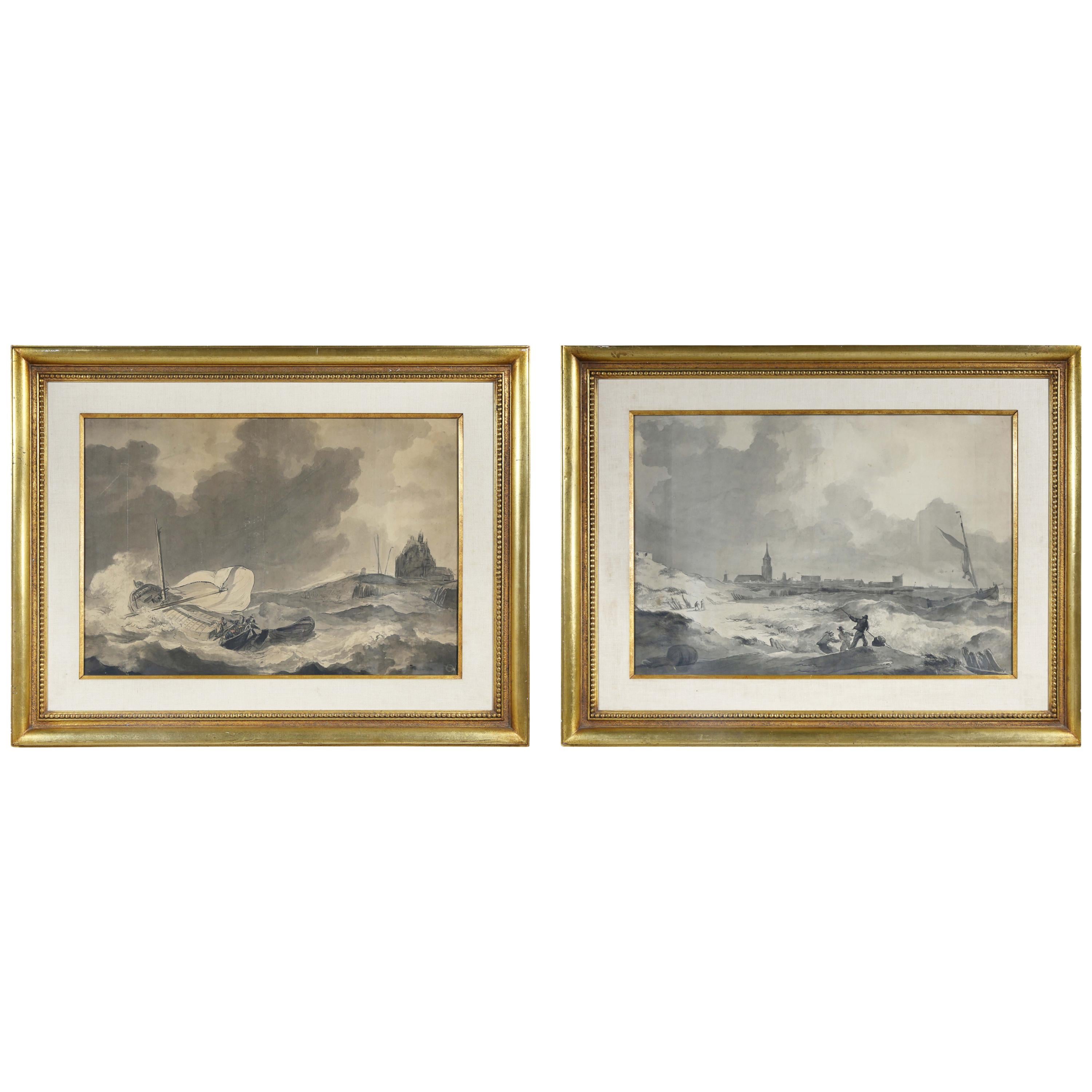 Pair of Marine Paintings For Sale at 1stDibs
