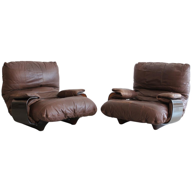 Pair of Marsala Lounge Chairs by Michel Ducaroy for Ligne Roset at 1stDibs