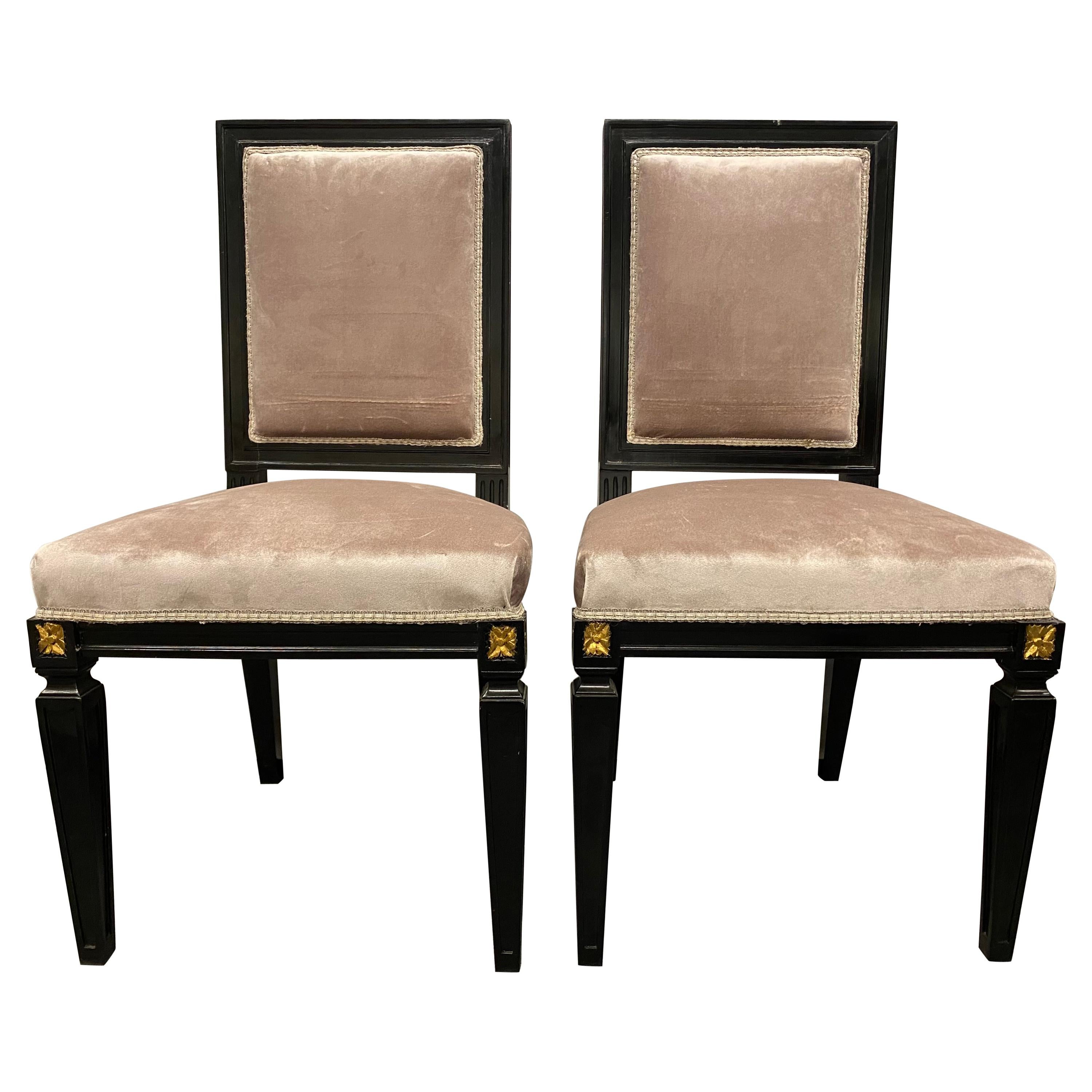 Set of Eight Hollywood Regency Style Louis Pistono Distressed Dining ...