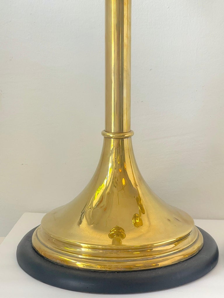 Pair of Massive Brass 'Trumpet' Gothic Style Lamps For Sale at 1stDibs