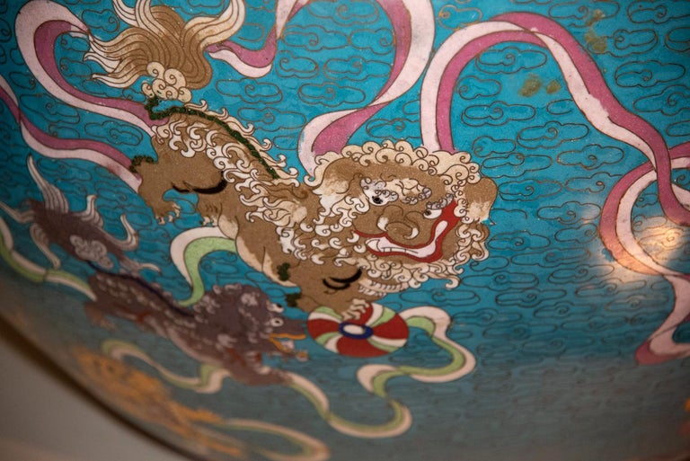 Pair of Massive Cloisonné, Enameled Cisterns at 1stDibs