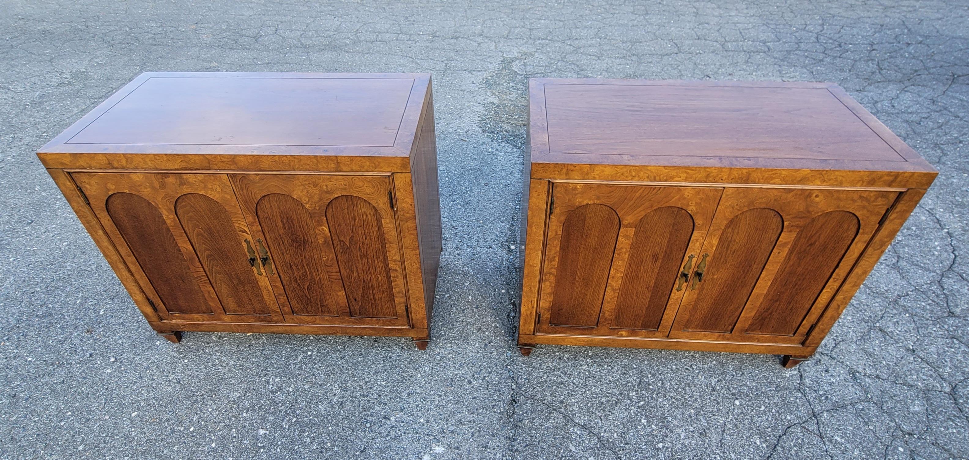 Pair of Mastercraft Burled and Walnut Colonnade Cabinets Credenza ...