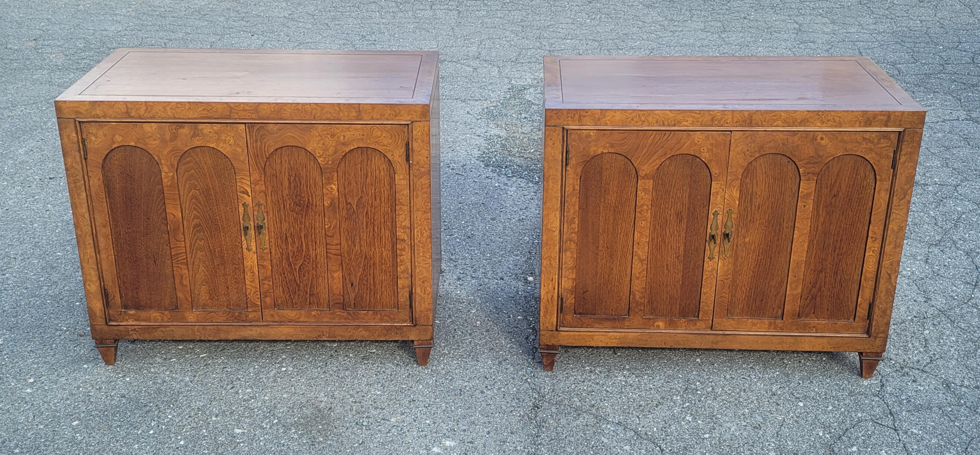 Pair of Mastercraft Burled and Walnut Colonnade Cabinets Credenza ...