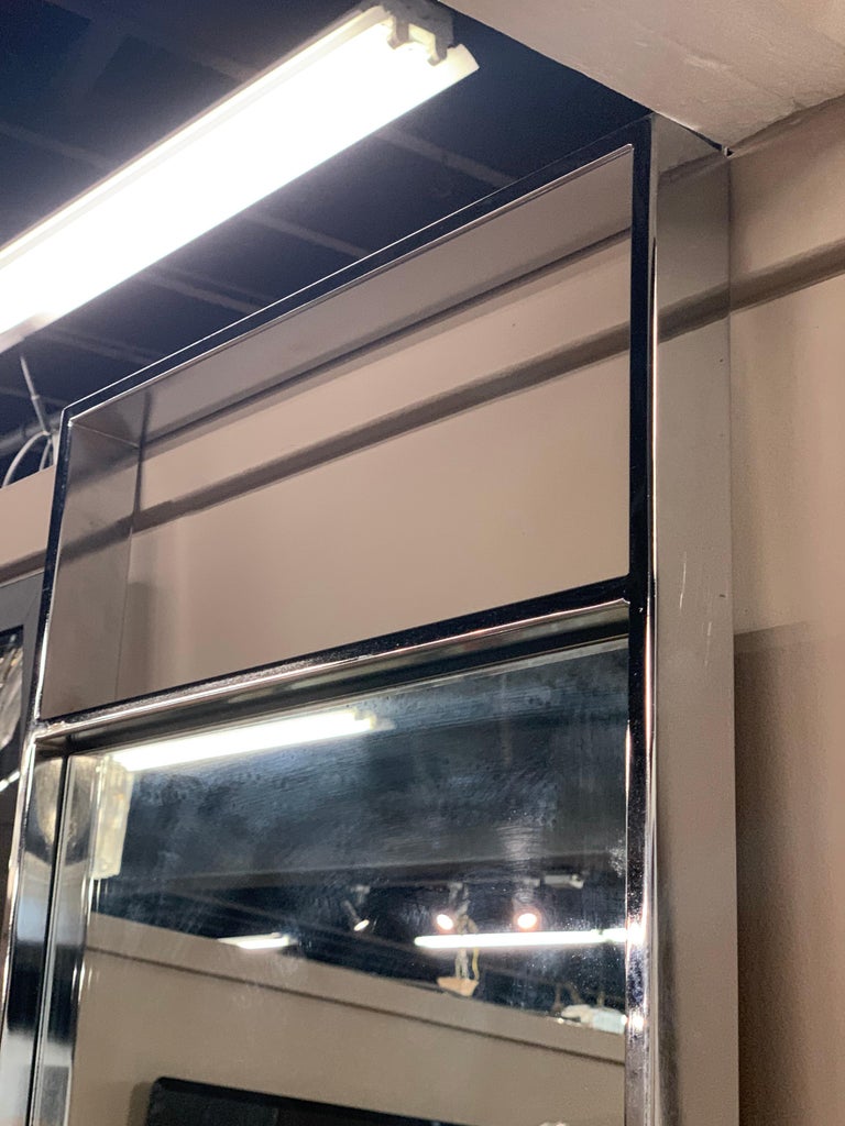 Pair of Matching Mid-Century Thin Full Length Eight Foot Tall Chrome ...