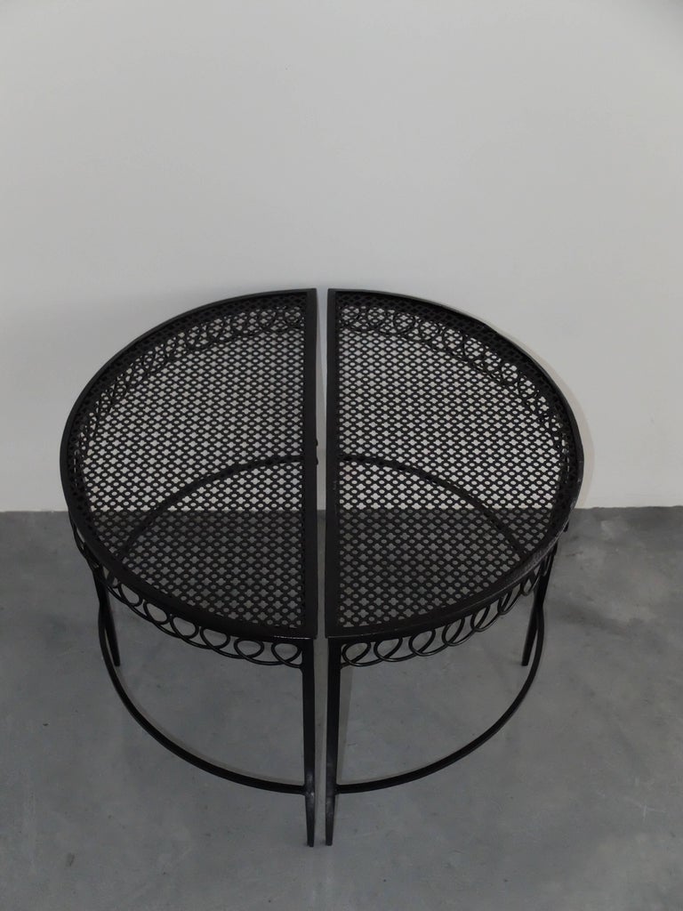 Pair of Mathieu Matégot Low Tables "Demi Lune" End of Sofa Tables For ...